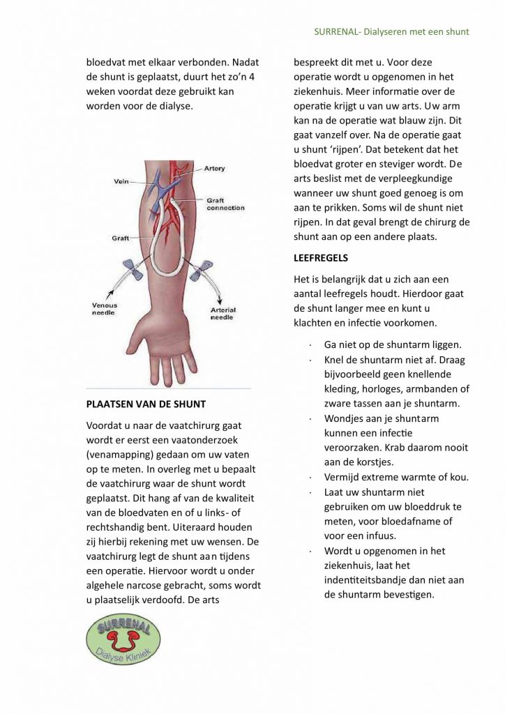 Dialyseren met een shunt – Surrenal Dialyse Kliniek